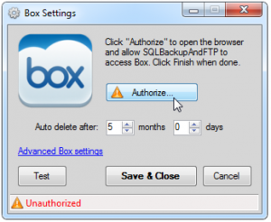 Backup SQL databases to SkyDrive or Box clouds with SQLBackupAndFTP | SQL Backup Free